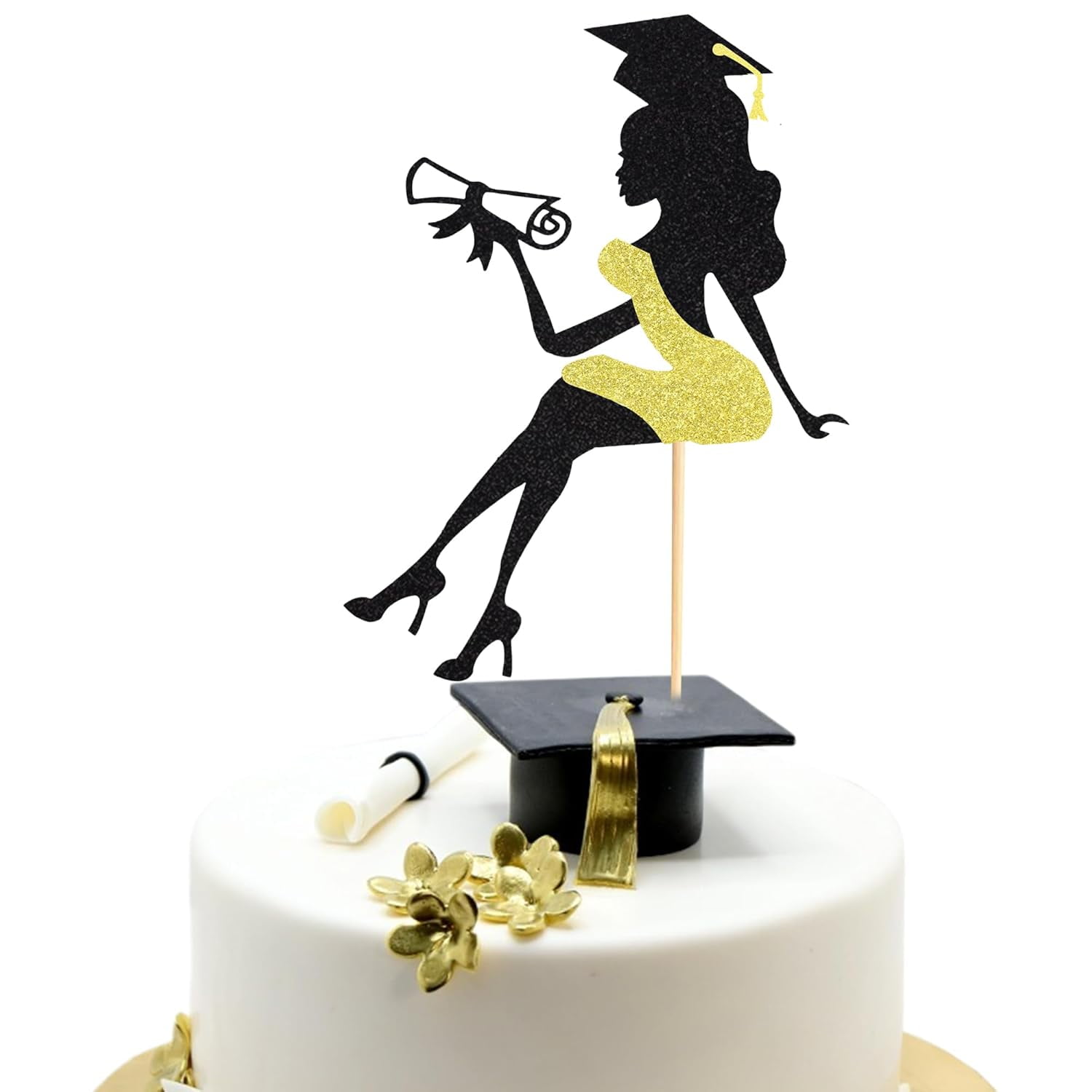 1pc High Heel Girl Graduation Cake Topper with Grad Cap Diploma 2025 ...