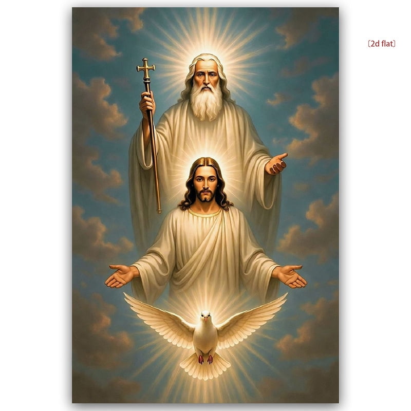 1pc Holy Trinity: God, Jesus & Holy Spirit Religious Wall Art ...