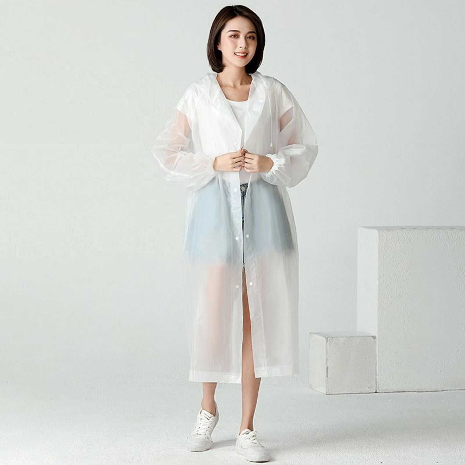 1pc Hooded Rain Coat Women Men Impermeable Thickened Waterproof Tourism ...