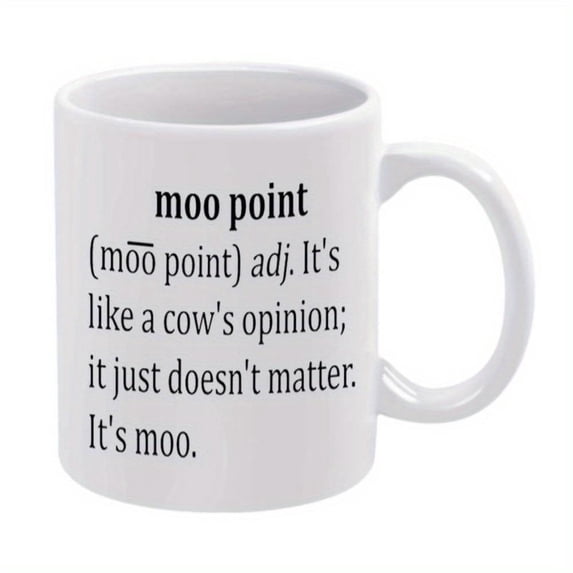 1pc Humorous Moo Point Definition Ceramic Mug 11oz 360ml Cartoon Coffee ...