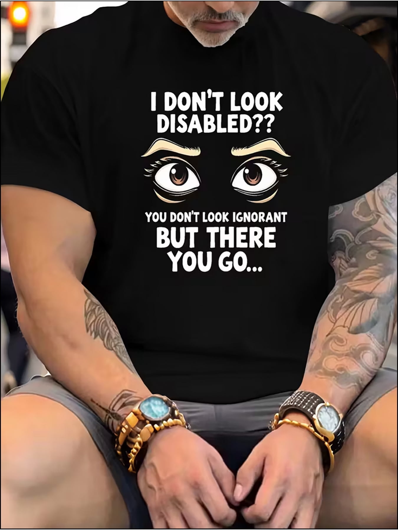 1pc I Don't Look Disabled Mens T Shirt | Disability Awareness Slogan ...