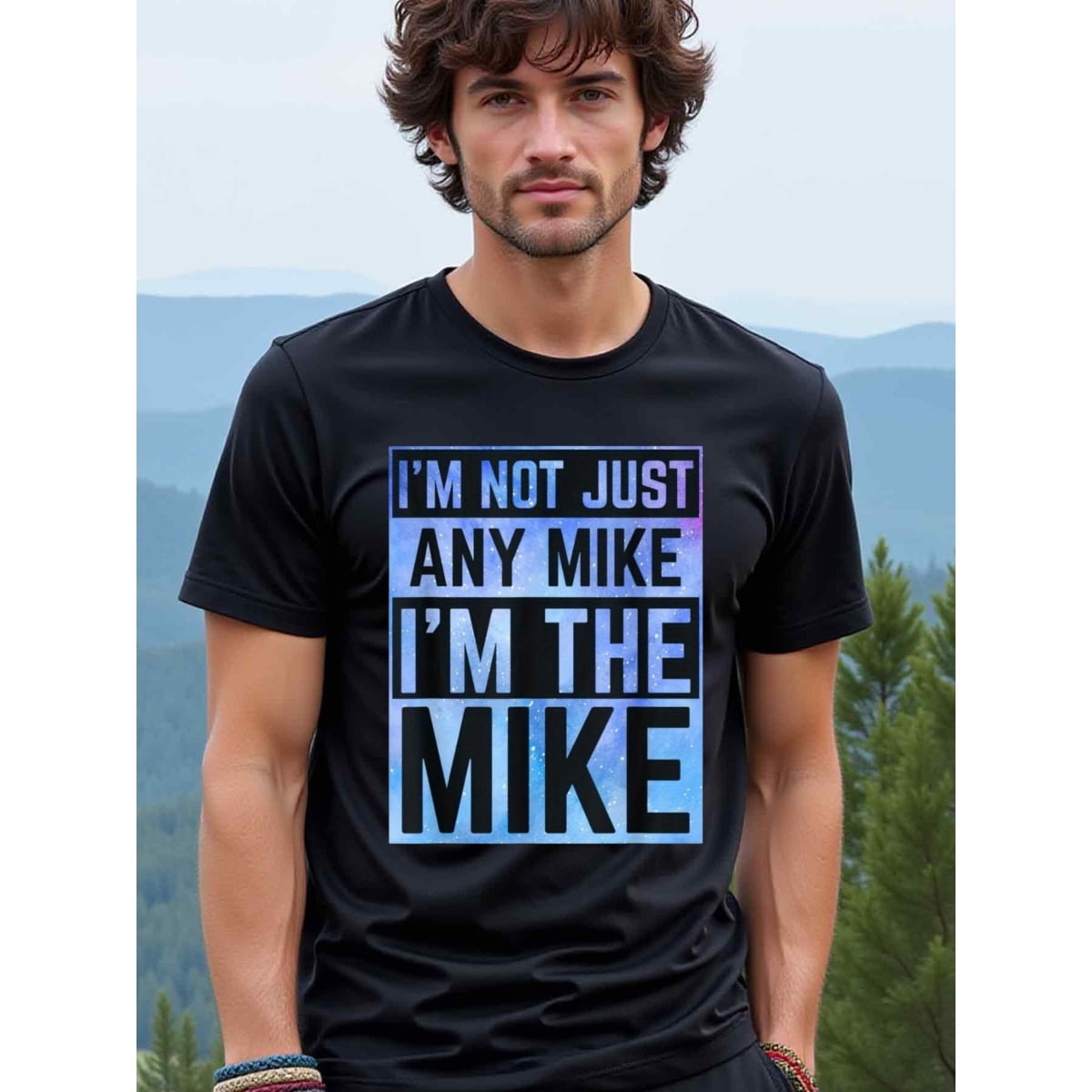 1pc I'm The Mike Graphic T-Shirt, 100% Cotton, 180gsm, All-Season Wear ...
