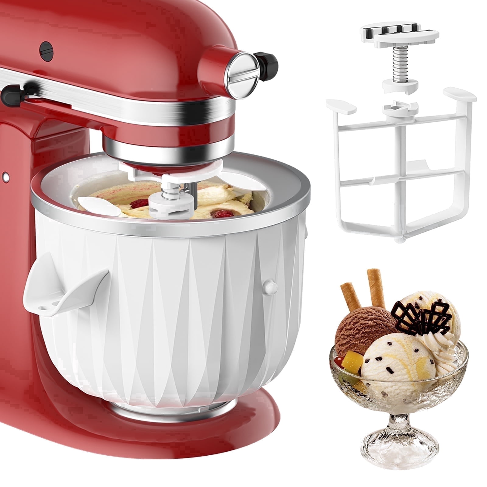 TOCOKEID 2QT Ice Cream Maker Attachment for KitchenAid Stand Mixers ...