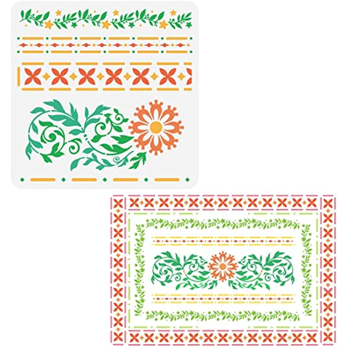 1pc Indian Inlay Stencil Daisy Branch Stencils Template Plastic Flower ...