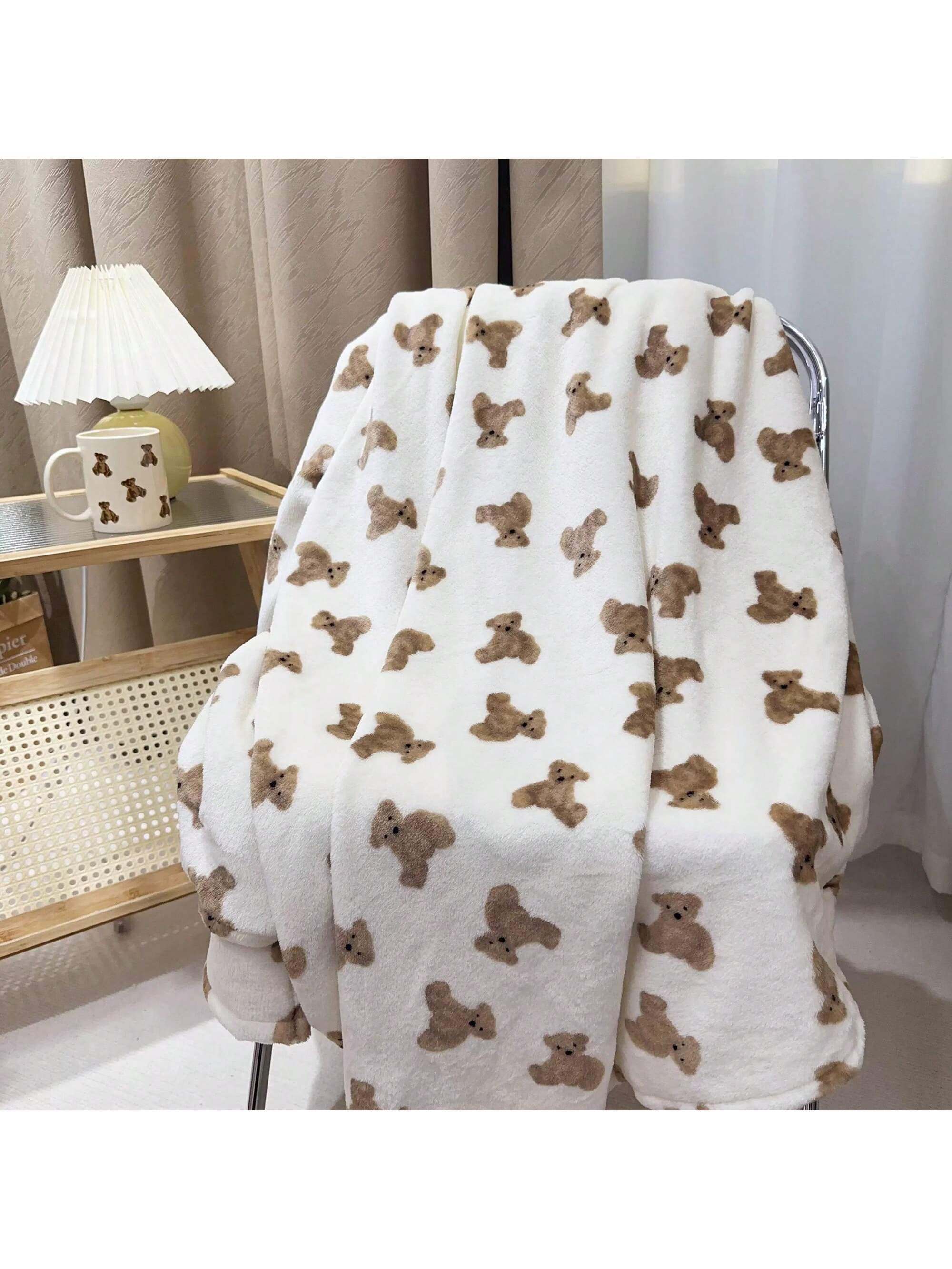 1pc Ins Cartoon Plush Throw Blanket Soft Skin Friendly Flannel Blanket ...