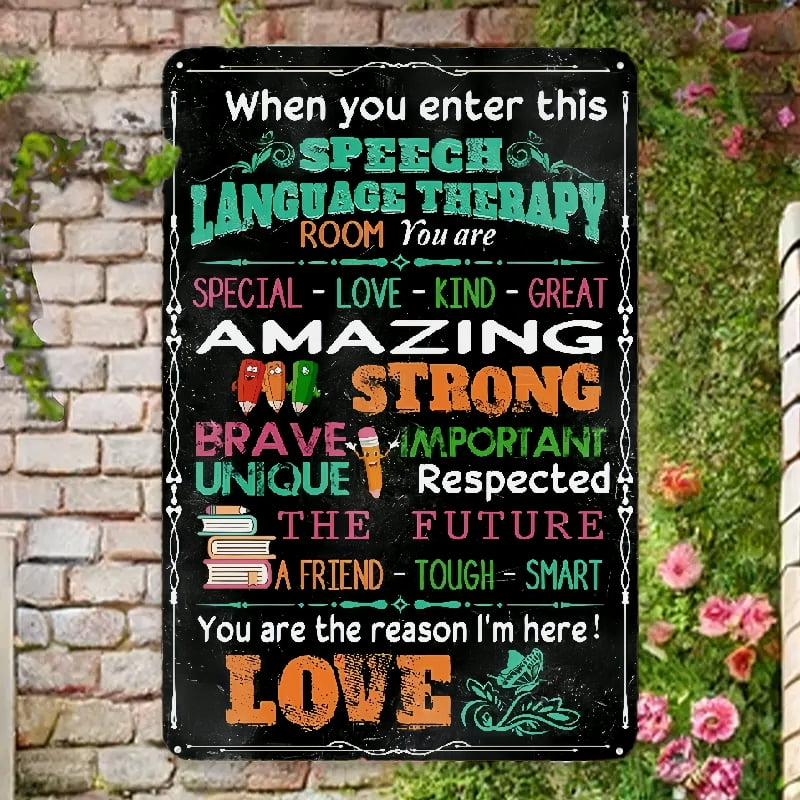 1pc Inspirational Speech Language Relax Room Metal Tin Sign - Retro ...