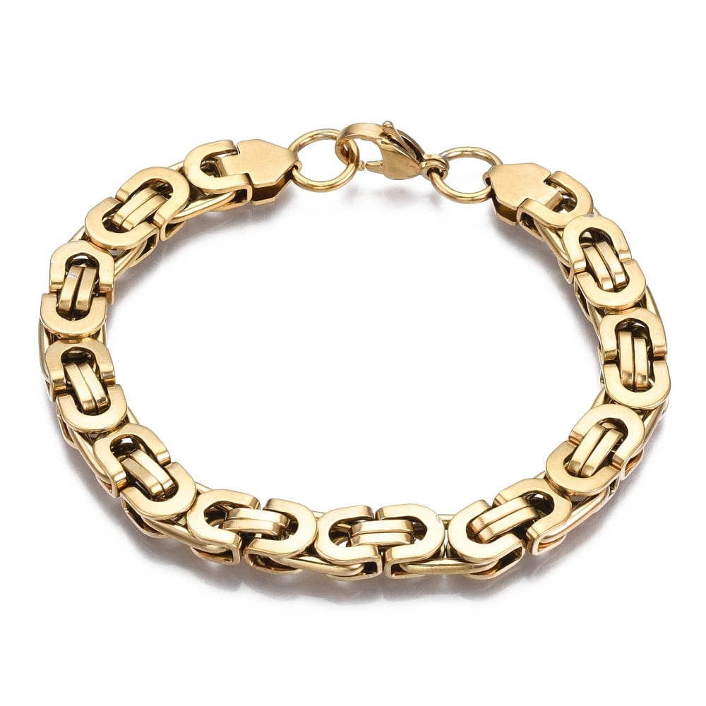 1pc Ion Plating(IP) 201 Stainless Steel Chain Bracelets Nickel Free ...