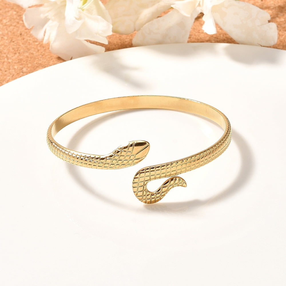 1pc Ion Plating(IP) 304 Stainless Steel Snake Open Cuff Bangles Jewelry ...