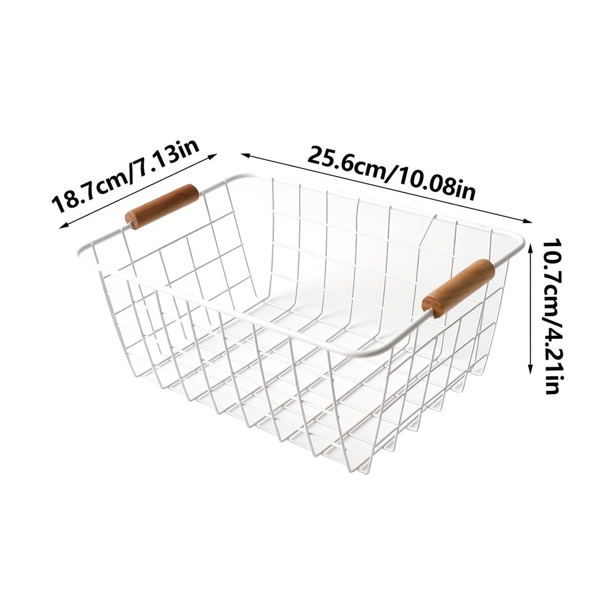 1pc Iron Storage Basket with Beechwood Handle - Perfect for Snacks ...