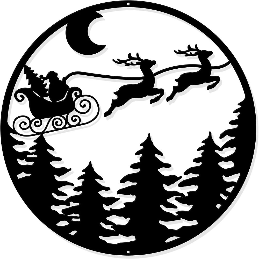 1pc Iron Wall Art Decorations Living Room Kitchen Christmas Theme Flat ...