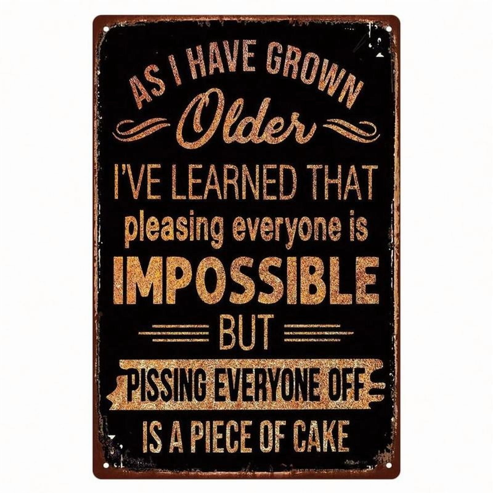 1pc Ironic Metal Vintage Tin Sign, Ages Funny Poster, For Outdoor Wall ...