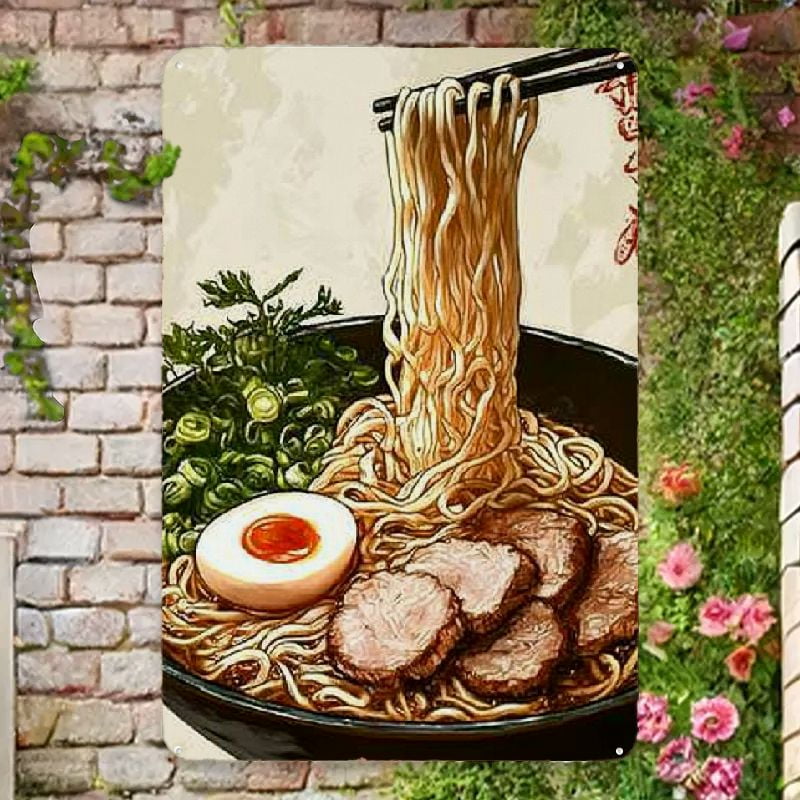 1pc Japanese Ramen Noodles Wall Art - Vibrant Iron Tin Painting Decor ...