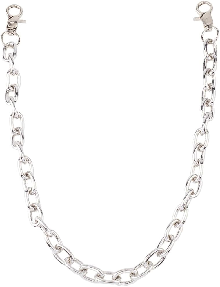 1pc Jeans Cable Chain Belt Silver Aluminum Single Layer Hip Hop Punk ...