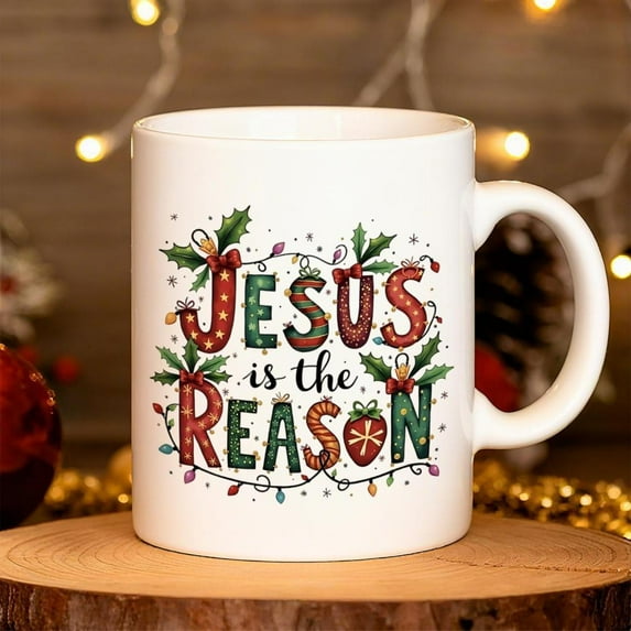 1pc Jesus is Reason Christmas Ceramic Mug 11oz Religious Coffee Cup ...