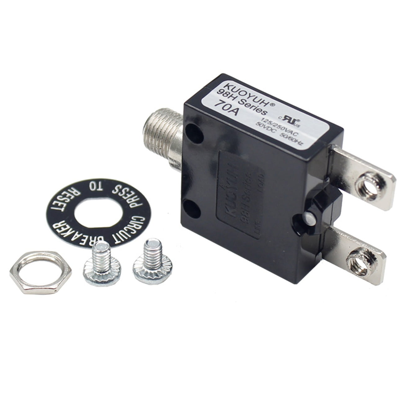 1pc KUOYUH 98 Series 125/250VAC 32VDC 50/60Hz Push Button Manual Reset ...