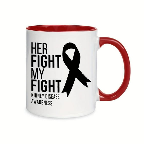 1pc Kidney Disease Awareness Coffee Mug 11oz Ceramic Cup with Ribbon ...