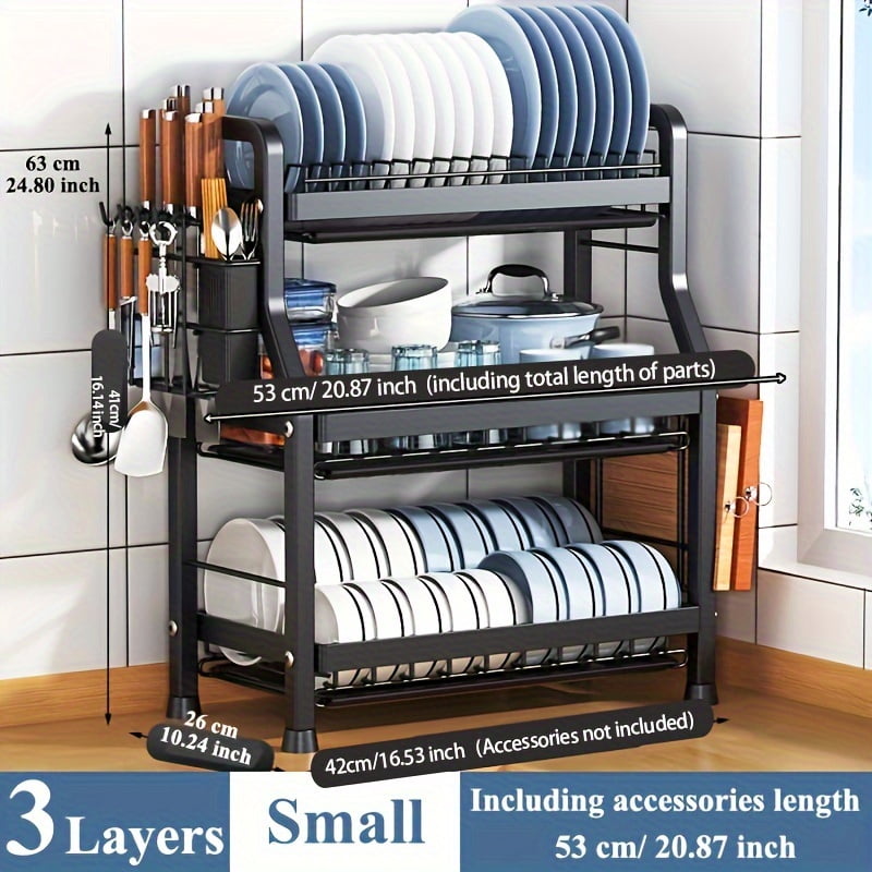 1pc Kitchen Dish Drying Rack, Drain Rack, Kitchen Counter Rack With ...