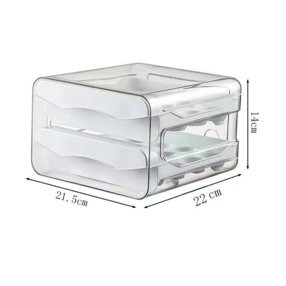 1pc Kitchen Egg Storage Box Refrigerator Fresh Plastic 2-Layer Drawer ...