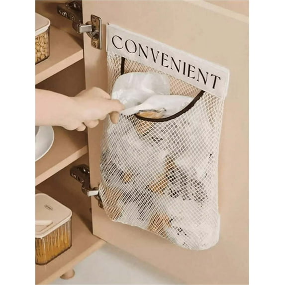 1pc Kitchen Garbage Bag Holder, Wall-Mounted Large Capacity Storage Bag ...