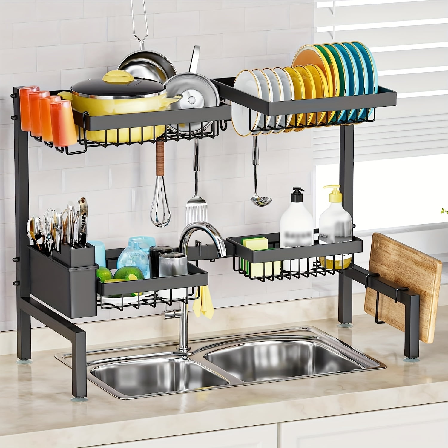 1pc Kitchen Rack, Tableware And Seasoning Rack, 2-tier Bracket, Sink ...