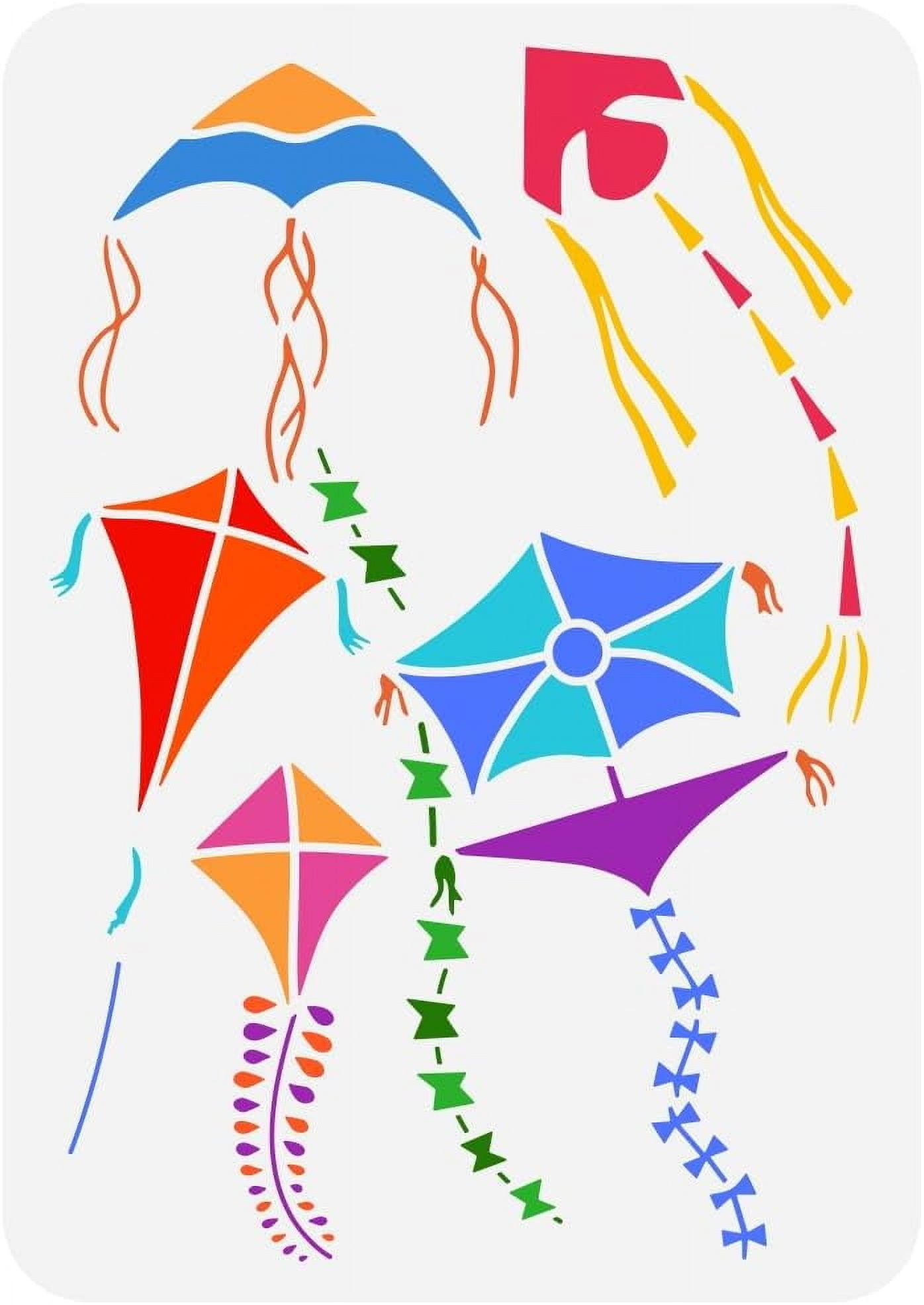 1pc Kites Painting Stencil 8.3x11.7inch Reusable 5 Styles Kites Pattern ...