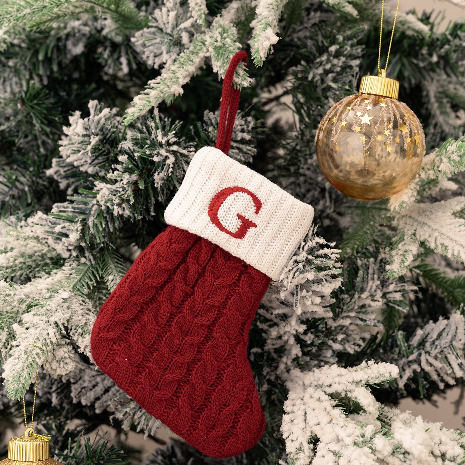 1pc, Knitted Letter Christmas Socks, Home Christmas Tree Ornaments ...