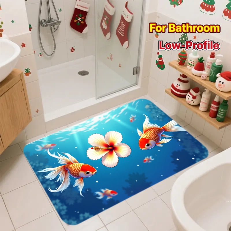 1pc Koi Fish Bath with Non-Slip Backing - Thick Soft Diatomite ...