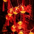 1pc LED Chinese Style Hanging Red Lantern String Lights with Tassels ...