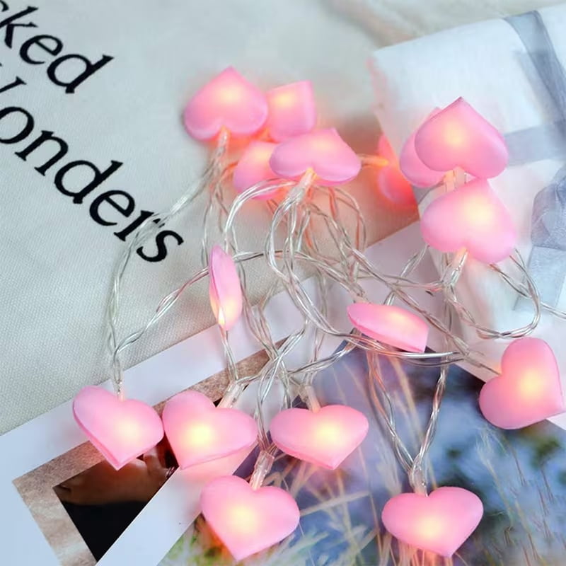 1pc LED Feminine Room Decoration Flashing Light String Light Heart ...