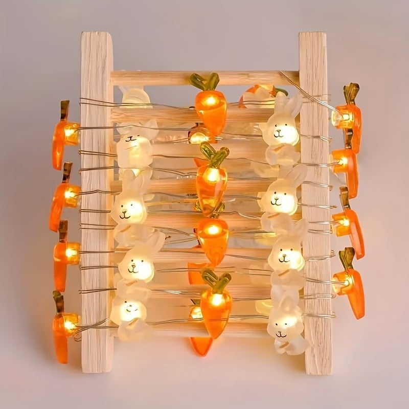 1pc LED Rabbit Carrot Wire String Light for Easter Holiday Decoration ...