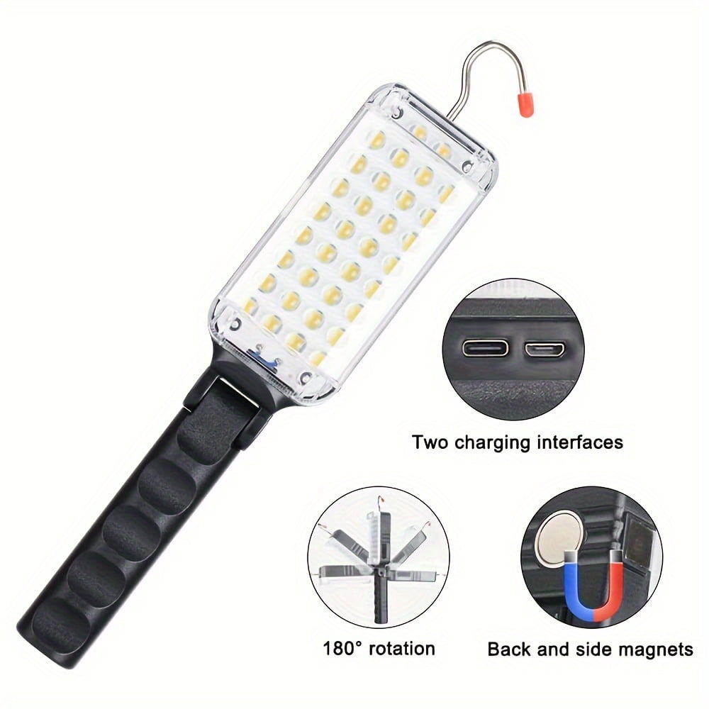 1pc LED Work Light Rechargeable Work Light, Portable Flashlight ...