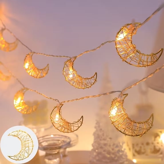 1pc LED moon star decorative light, battery powered (batteries not ...