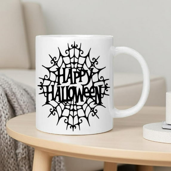 1pc Large 11oz 15oz Ceramic Mug Coffee Cup with Gothic Spider Web Bat ...