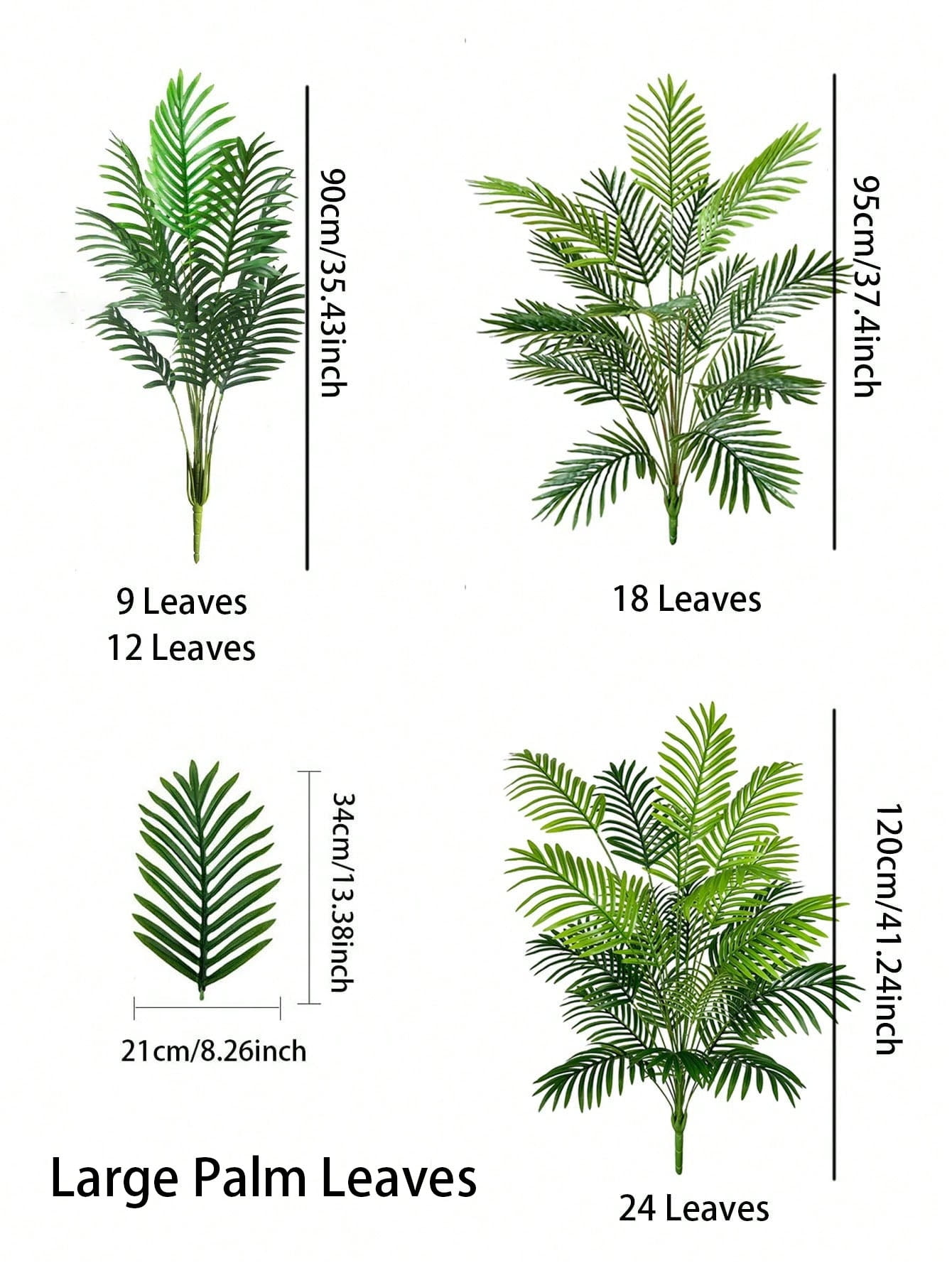 1pc Large Artificial Areca Palm Plant In Pot Plant Faux Tropical Plants ...