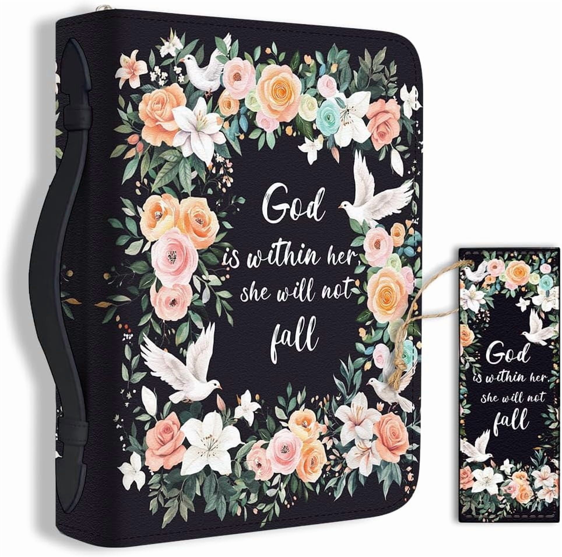 1pc Large Bible Cover 8x11 inch PU Leather Bible Case with Bookmark ...