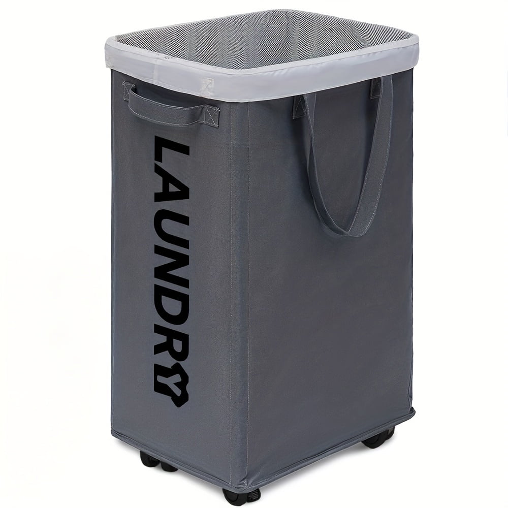 1pc Large Capacity Fabric Laundry Basket with Wheels, 19.81gal ...