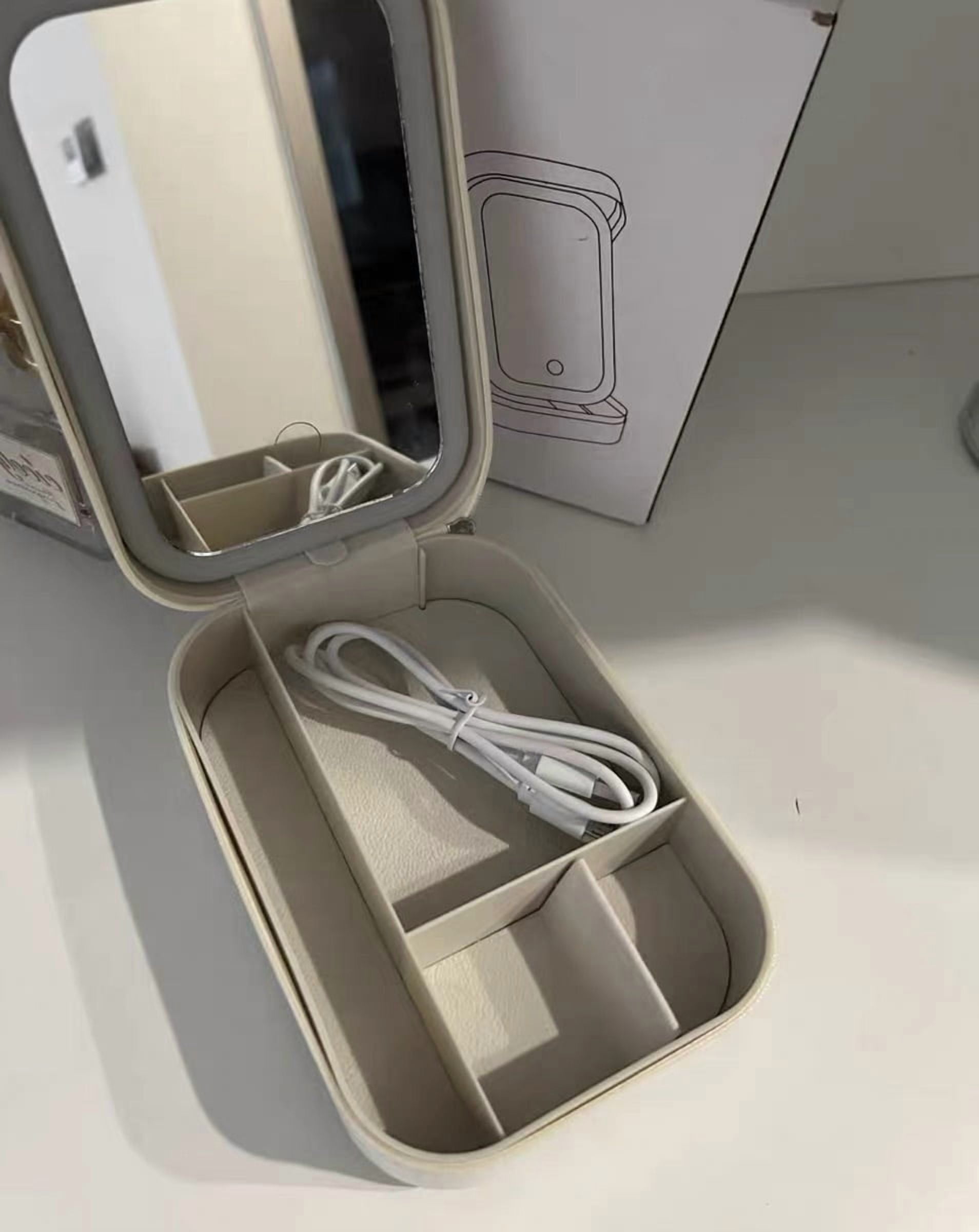 1pc Large Capacity Travel Makeup Case with LED Light and Built-in ...