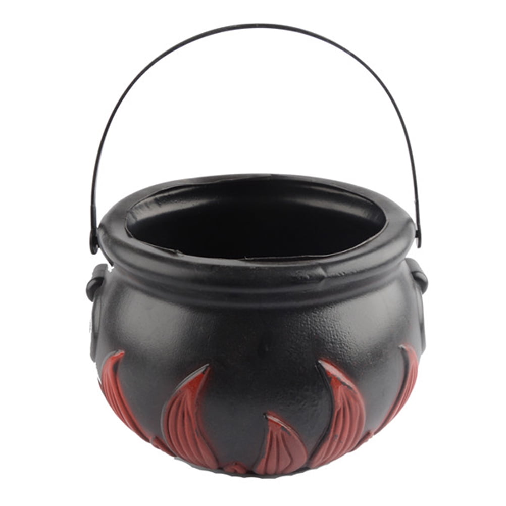 1pc Large Fire Pattern Bucket Halloween Witch Barrels Kids Portable ...