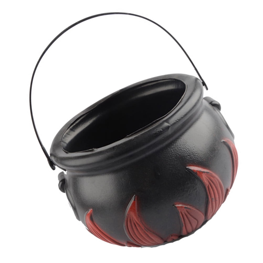 1pc Large Fire Pattern Bucket Halloween Witch Barrels Kids Portable ...