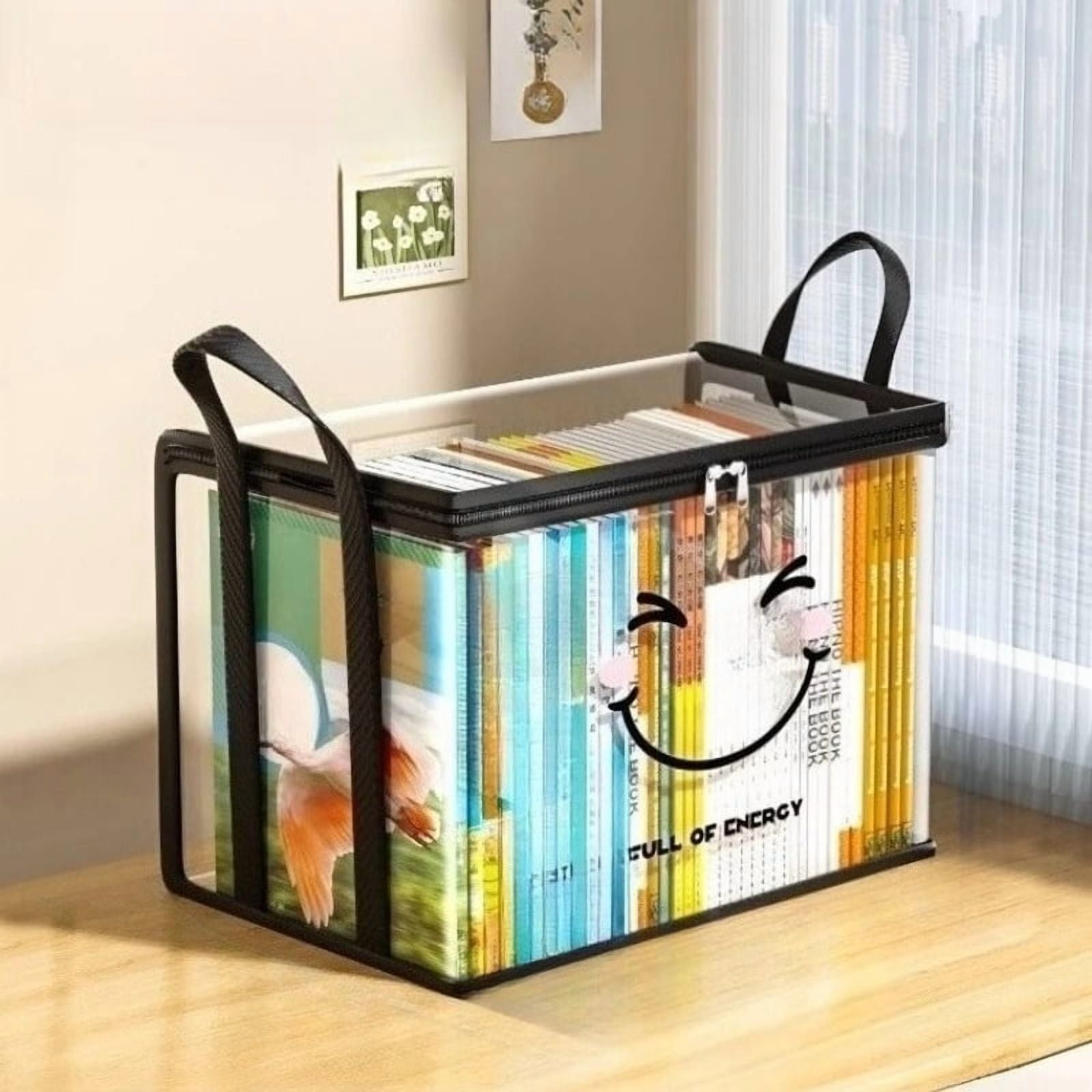 1pc Large Square Storage Box with joyful Face Lid,Black Frame-Heavy ...