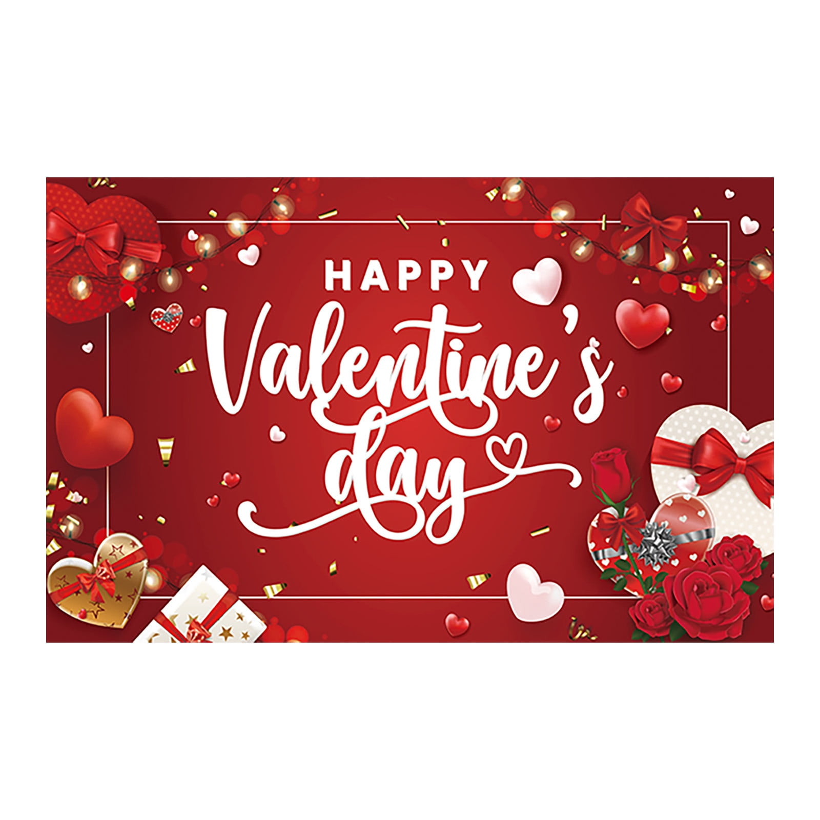 1pc Large Valentine's Day Backdrop Banner, Happy Valentine's Day ...