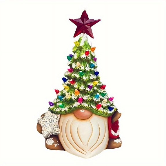 1pc, The Latest Christmas Decoration Resin Dwarf Christmas Tree Statue ...