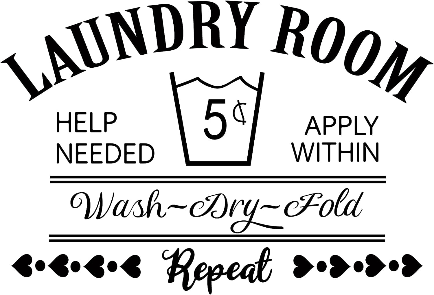 1pc Laundry Room Wall Decal Wash Dry Fold Wall Sticker Vinyl Wall Art ...