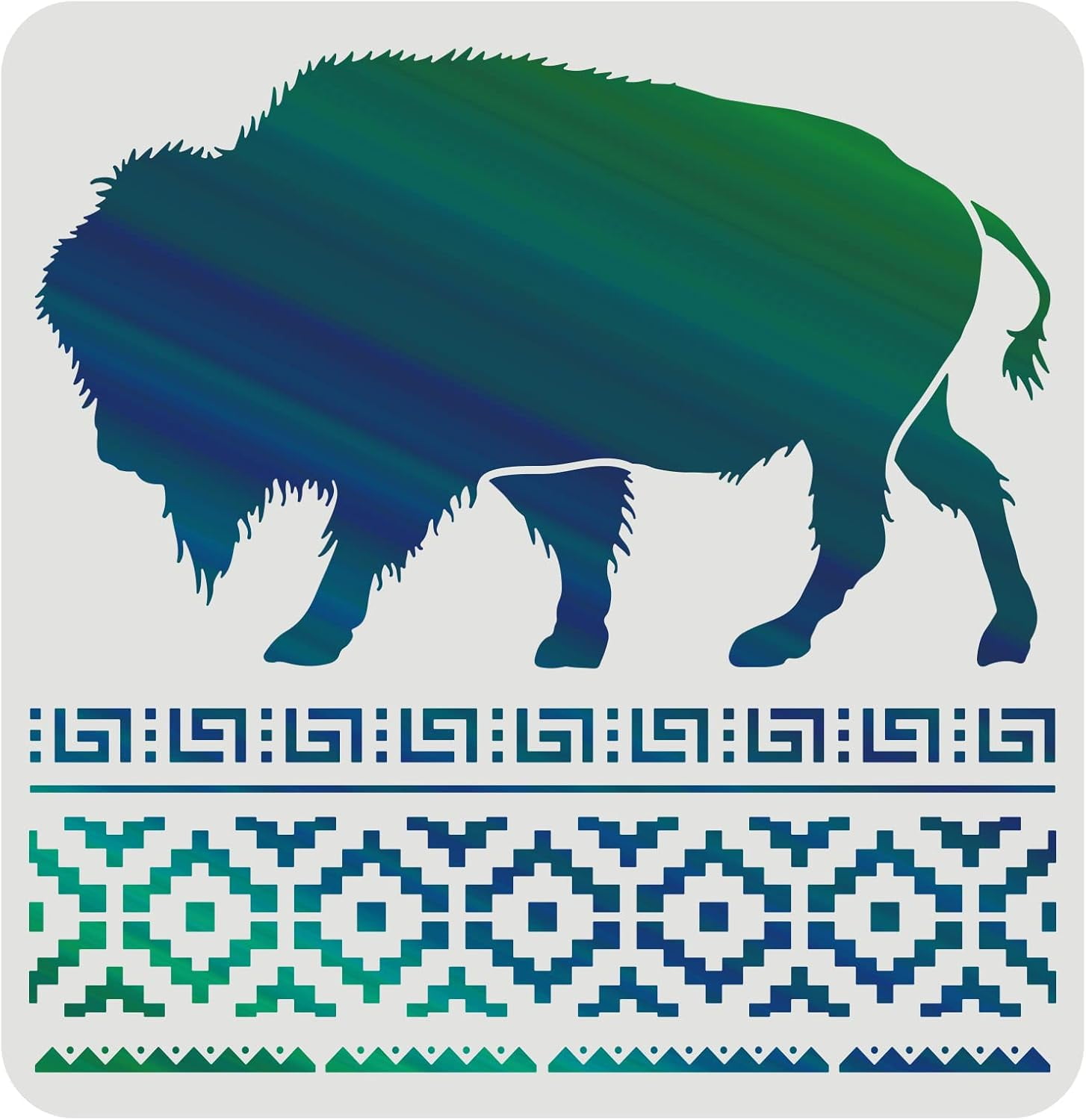 1pc Layered Buffalo Stencils Template 11.8x11.8inch Plastic Aztec ...