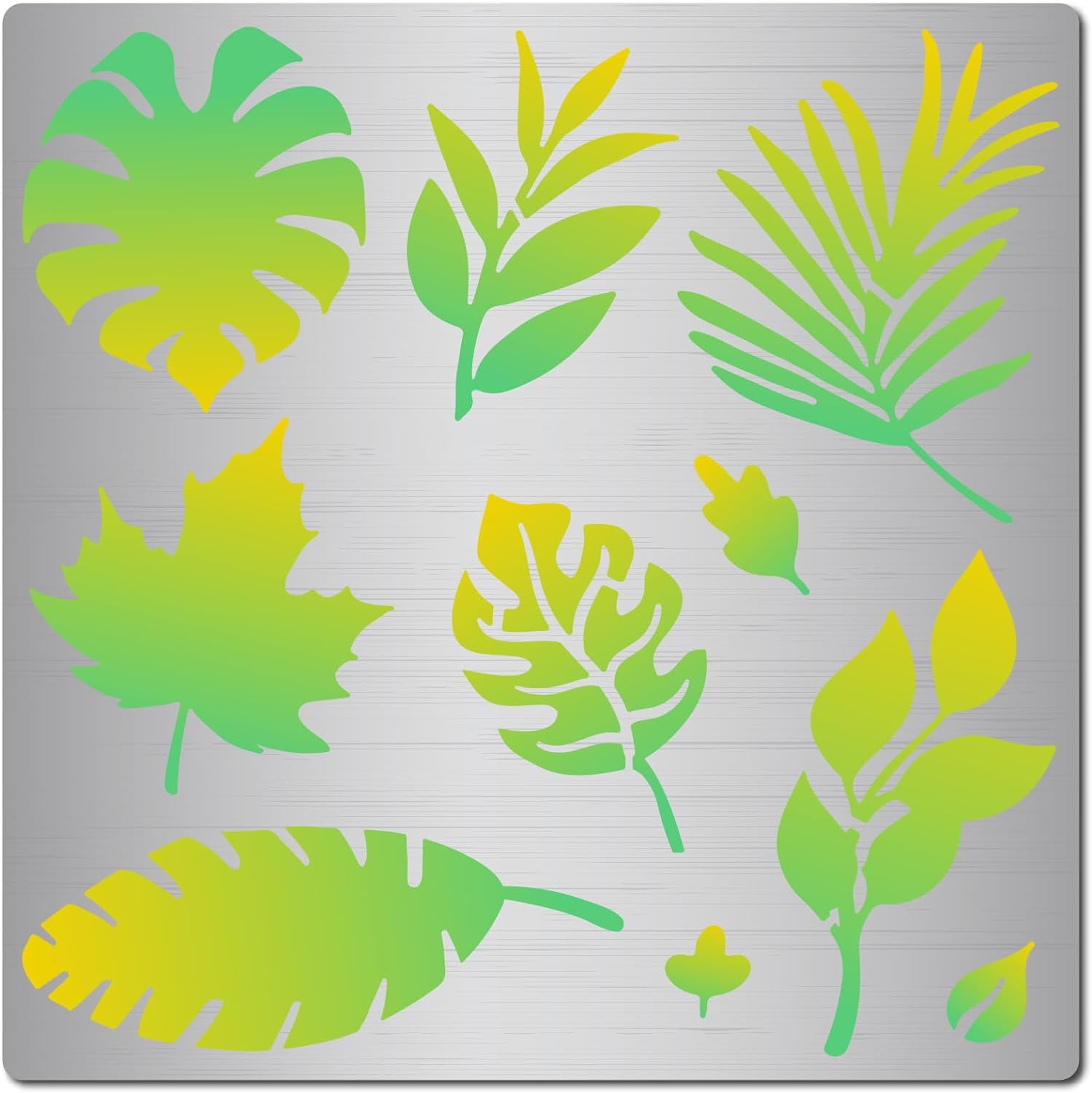 1pc Leaf Stencils Reusable Plant Stencil Tropical Leaves Stainless ...