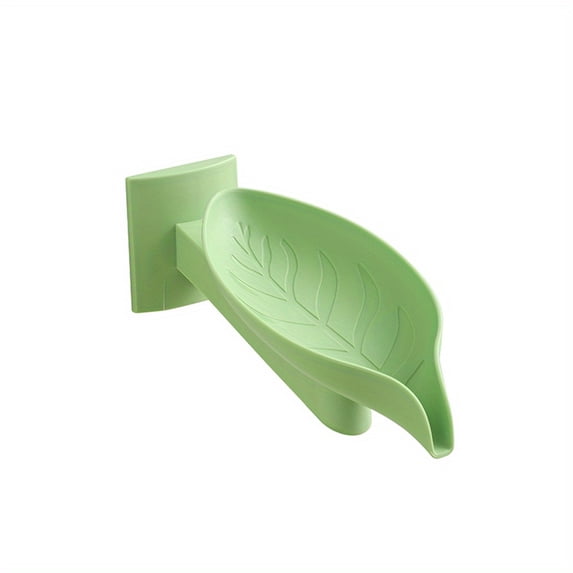 1pc Leaf-shaped three-speed adjustable soap box, wall-mounted, hole ...