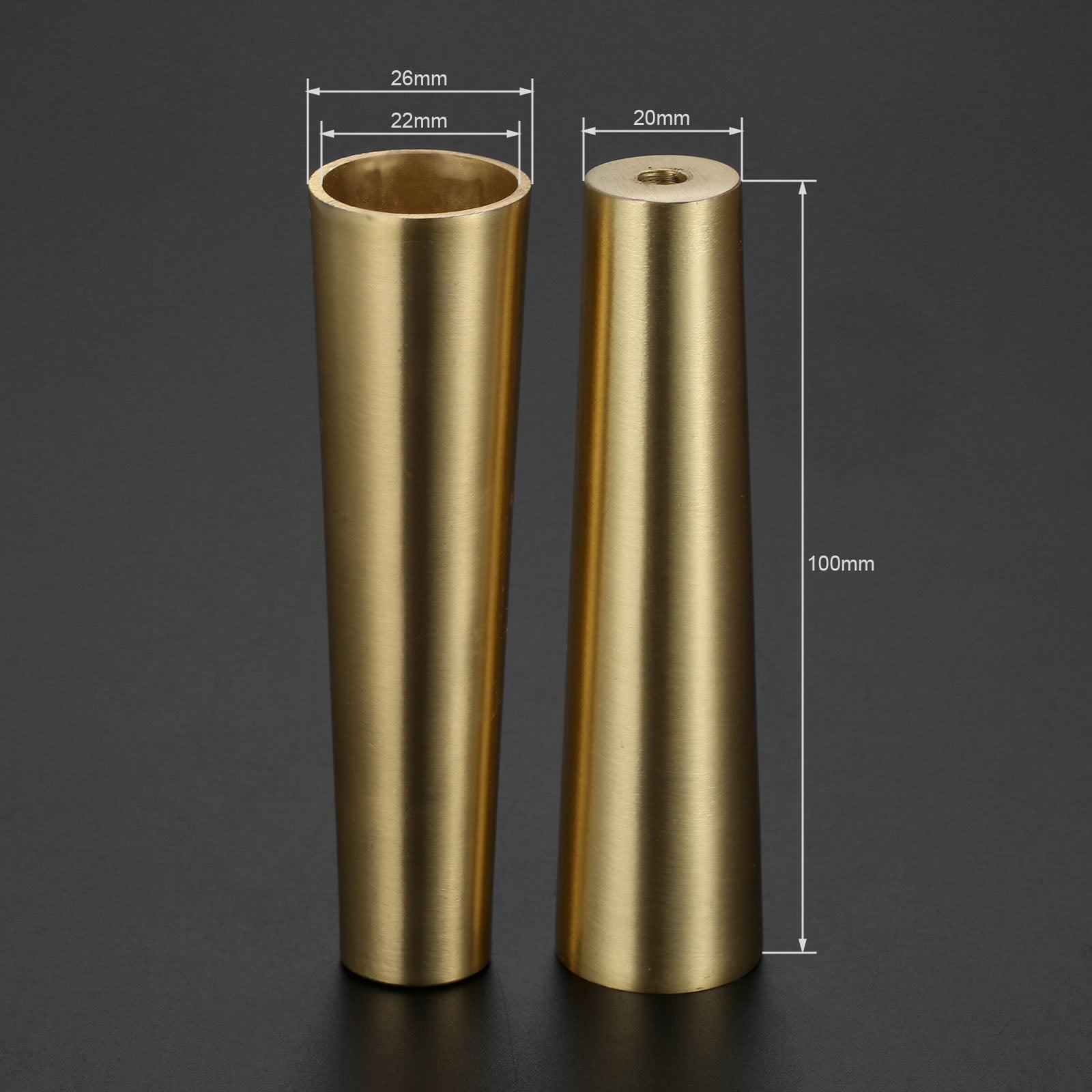 1pc Leg Cover Solid Copper Tip Brushed Brass Table Chair Cylinder/Cone ...