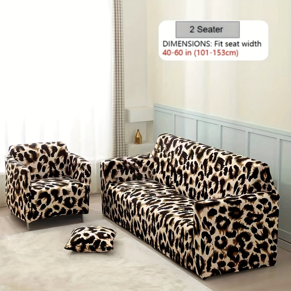 1pc Leopard Print Stretch Sofa Slipcover - Breathable and Elastic ...
