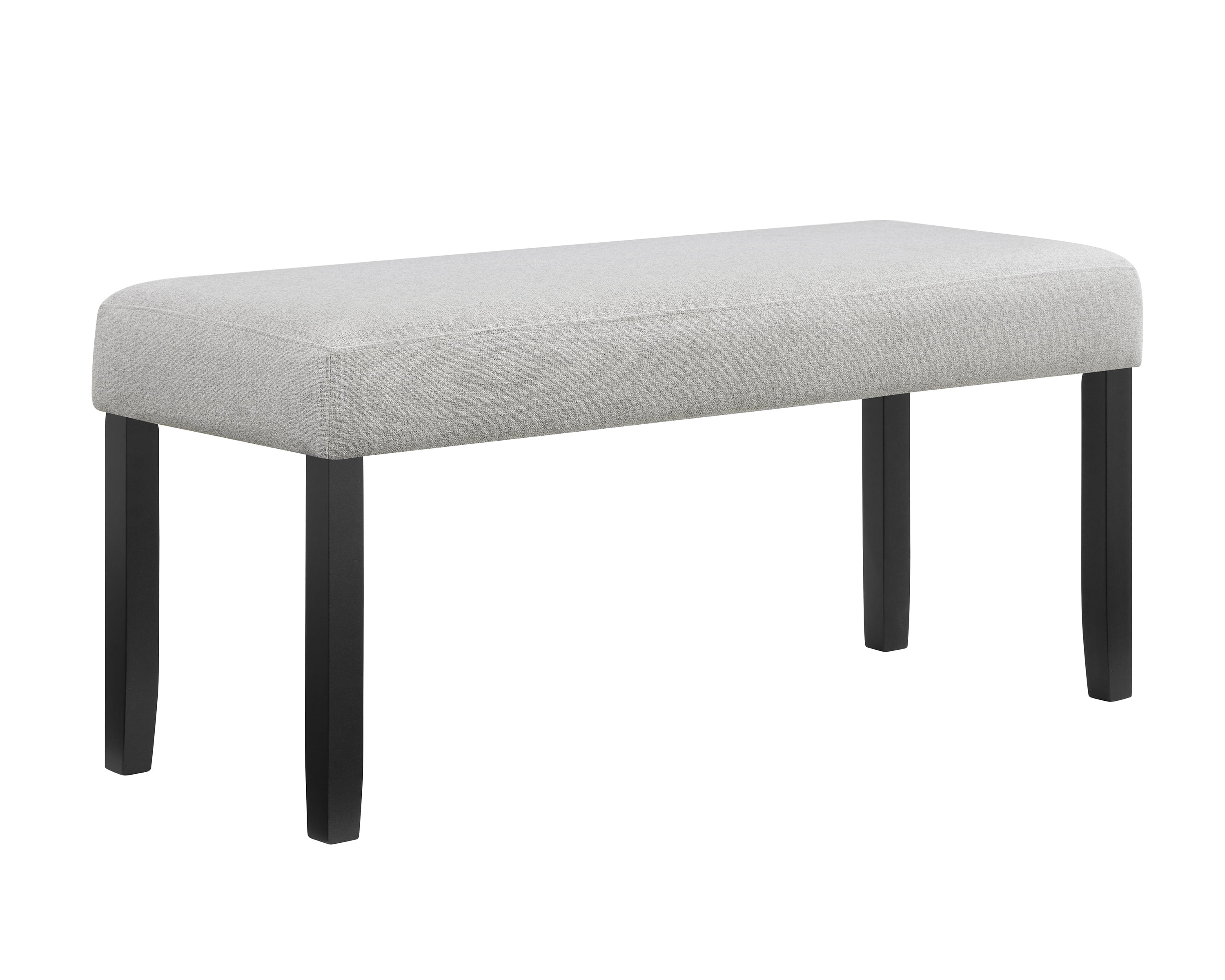 1pc Light Gray Upholstered Bench Soft Neutral Tone Dark Finish Legs ...