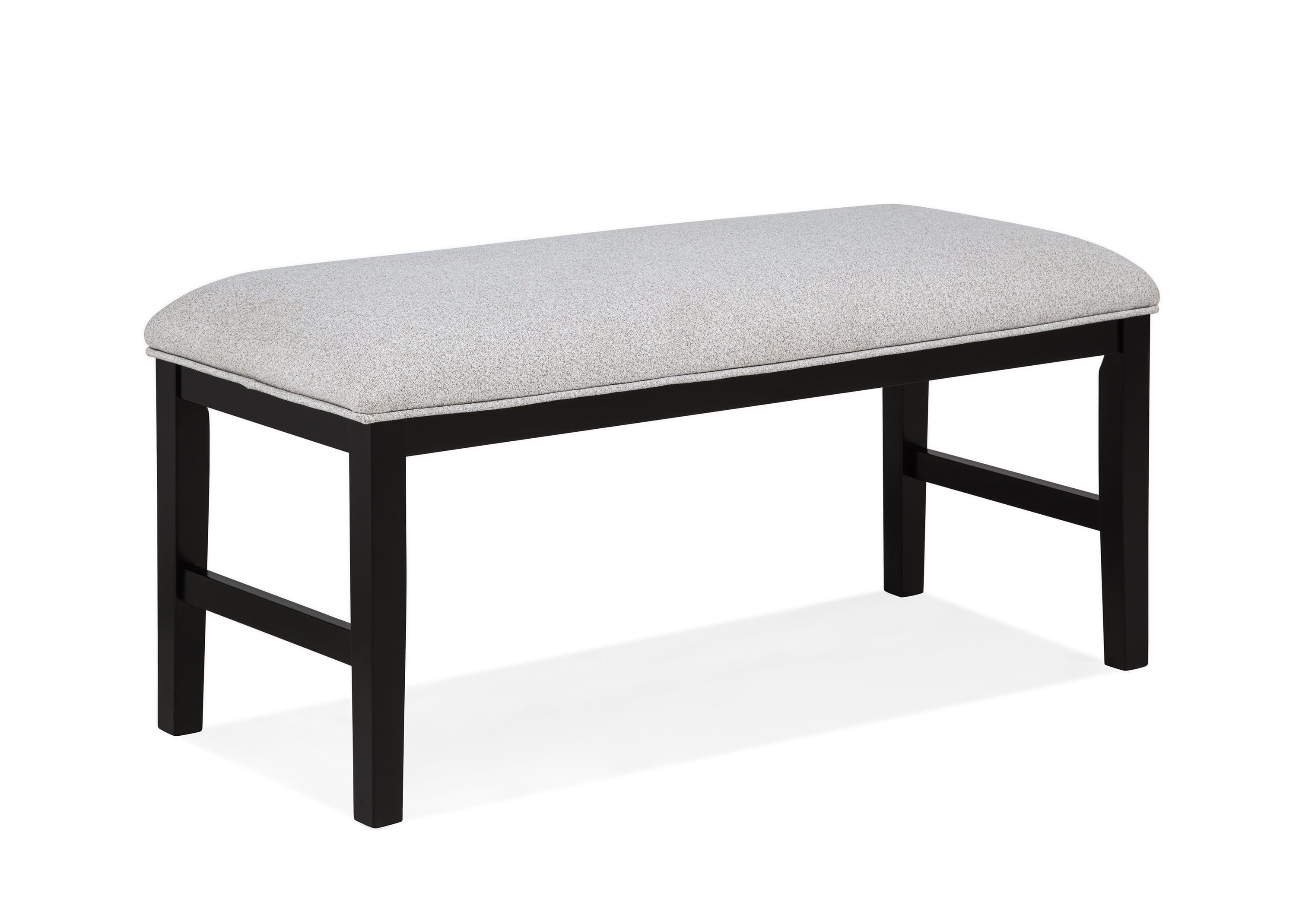 1pc Light Gray Upholstered Bench Soft Neutral Tone Dark Finish Legs ...